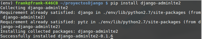 adminLTE2 Instalación · Django